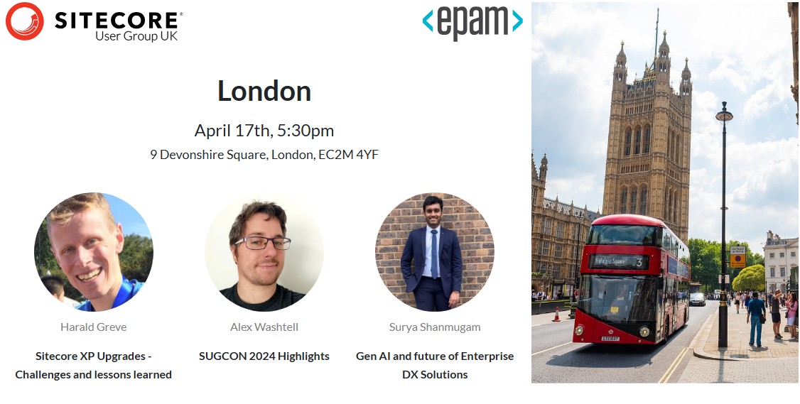 London Sitecore User Group at EPAM - April 2024 | Sitecore User Group UK London Sitecore User Group at EPAM - April 2024 | Sitecore User Group UK